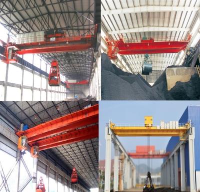 China 32/5 t bridge type grab crane supply electric double girder gantry crane hook for sale