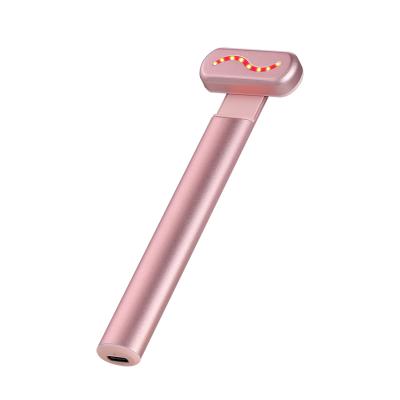 China Red Photon Anti-Wrinkle Eye Massager Pen Vibration Heating Eye Bags Treatment Device for sale