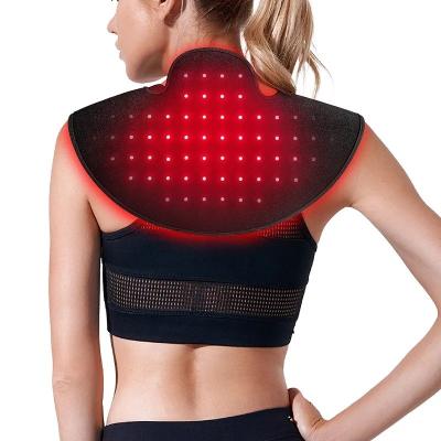 China Draagbare infrarood licht therapie kap      660nm & 850nm Rood licht met draadloze afstandsbediening, timer en trilling voor nek, schouder en rugpijnverlichting for sale