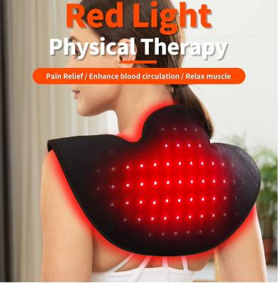 China Nabij-infrarood schouderpijnverlichtingsapparaat rood licht therapie pad met trilling, 660nm & 850nm voor spier ontspanning & herstel for sale