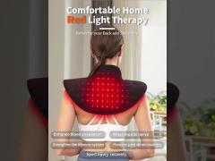 Draadloos rood licht therapie pad voor schouderpijnverlichting, trillingsmassage draagbaar Near Infrared Light Wrap voor lichaam, 660nm & 850nm Flexible Light Cap voor bovenrug spier ontspanning