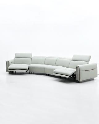 China Leather Or Fabric Sectional Recliner Sofa Ergonomic Design Corner Couch With Recliner for sale