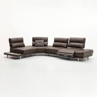 China Silent Motor Modern Recliner Sectional Couch With Sliding Back Cushion Villa Design for sale