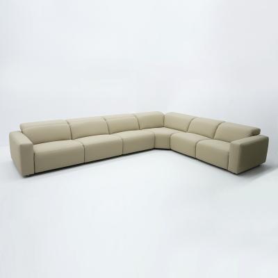China OEM Logo Modern Power Reclining Sectional Couch With Marble Chaise Extension for sale