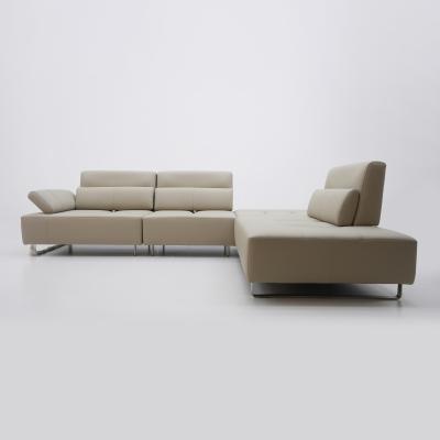 China Italian Design Modern Recliner Corner Sofa With Sliding Back Cushion For Apartment for sale