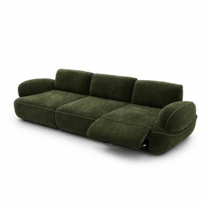 China Dual Motor Modern Recliner Sofa Leather Or Fabric Material With Sliding Back Cushion for sale