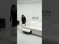 modern recliner sofa couch | feather filled cushion with deep relax seating