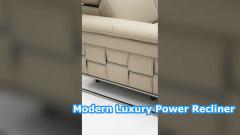 Modern Recliner Sofa with Dual Power Footrests and Clean Lines – Washable