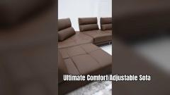 Silent Motor Modern Recliner Sectional Couch With Sliding Back Cushion Villa Design