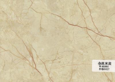 Cina Rotoli di lamina a caldo per pannelli a parete in PVC per interni con design in marmo giallo, ignifughi in vendita