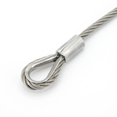 China Ss 304 Draadtouw 7*19 met vooraf geassembleerde lussen voor snelle installatie Te koop