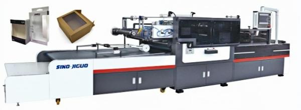 Quality JIGUO High Speed Full Servo Corner Cutting And Creasing Window Patching Machine For Corrugated Box Post-Press Equipment for sale