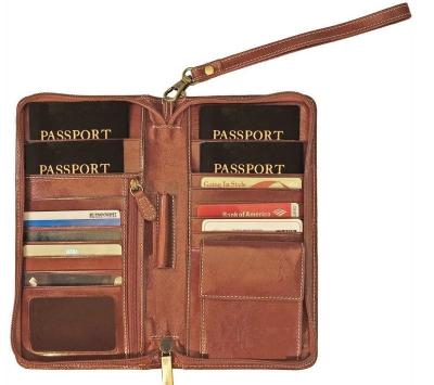 Cina Il portafoglio di cuoio alla moda degli uomini, portafoglio del documento di viaggio della chiusura della chiusura lampo in vendita