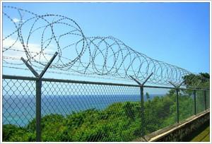 China Pvc Coated Airport Security Fence , Razor Barbed Wire Fence Easily Assembled for sale