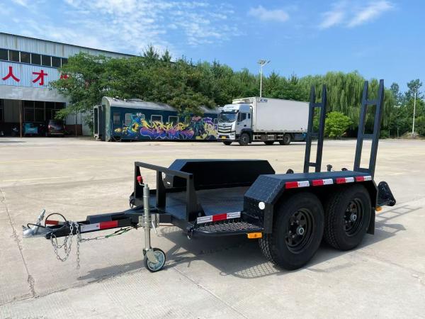 Quality Heavy Duty Tandem Trailer Black Road Roller Trailer 3000kg Load for sale