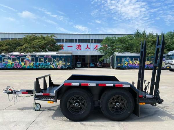 Quality Heavy Duty Tandem Trailer Black Road Roller Trailer 3000kg Load for sale