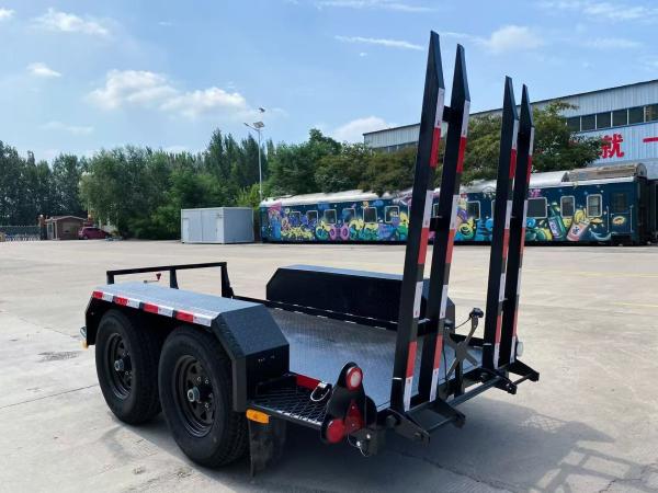Quality Heavy Duty Tandem Trailer Black Road Roller Trailer 3000kg Load for sale