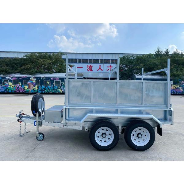 Quality Silver Hydraulic Tipper Trailers Double Axis Dump Box Trailer 8x5 for sale
