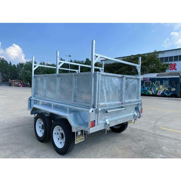 Quality Silver Hydraulic Tipper Trailers Double Axis Dump Box Trailer 8x5 for sale