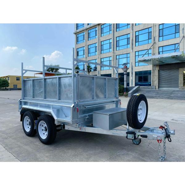 Quality Silver Hydraulic Tipper Trailers Double Axis Dump Box Trailer 8x5 for sale
