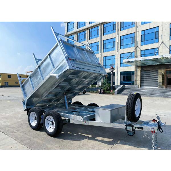 Quality Silver Hydraulic Tipper Trailers Double Axis Dump Box Trailer 8x5 for sale