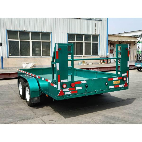 Quality Modular Double Axle Box Trailer Mid Axle Utility Cargo Trailer Green for sale