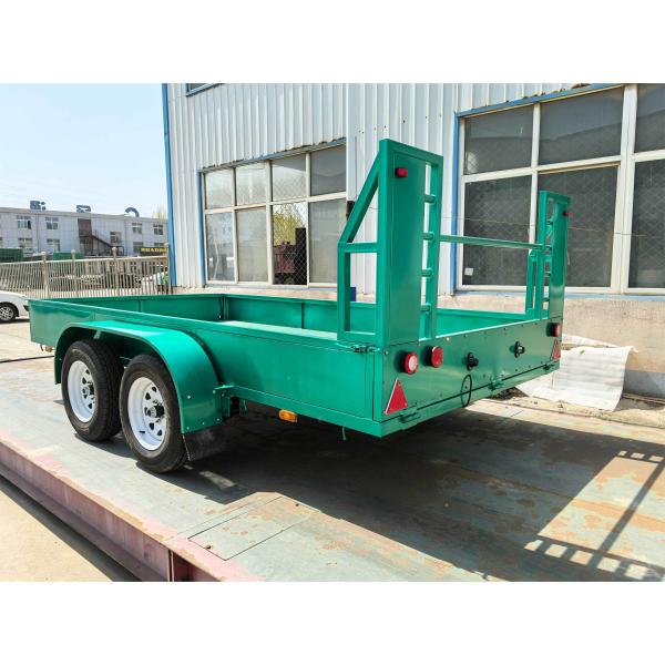 Quality Modular Double Axle Box Trailer Mid Axle Utility Cargo Trailer Green for sale