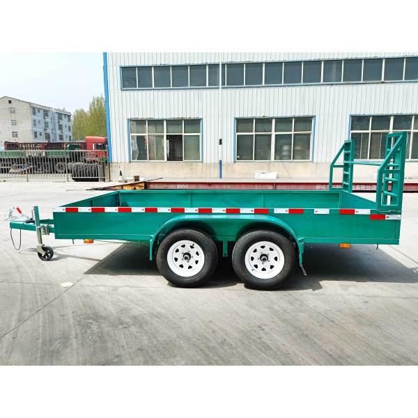 Quality Modular Double Axle Box Trailer Mid Axle Utility Cargo Trailer Green for sale