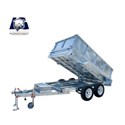 China 10*5 Double Box Type Trailer Agricultural Self Unloading Tipper Box Trailer for sale