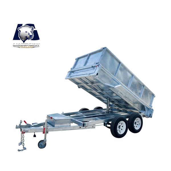 Quality 10*5 Double Box Type Trailer Agricultural Self Unloading Tipper Box Trailer for sale
