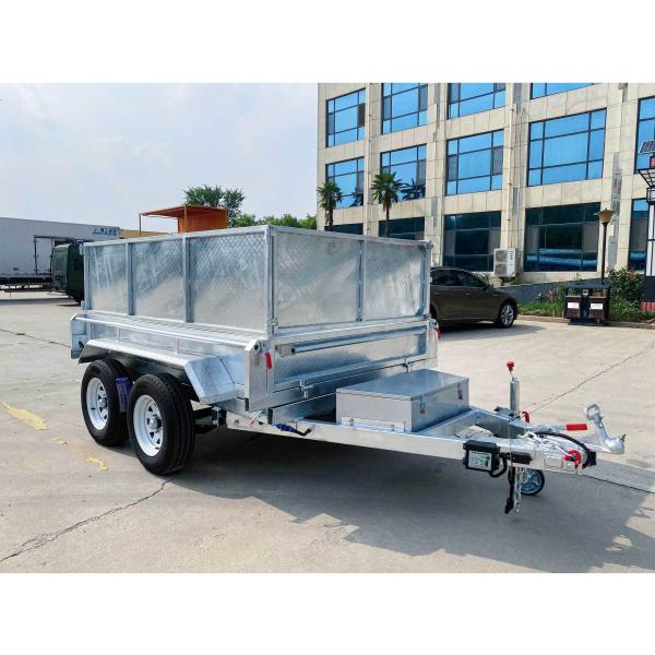 Quality 10*5 Double Box Type Trailer Agricultural Self Unloading Tipper Box Trailer for sale