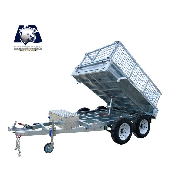 Quality Fully Welded Hydraulic Tipper Trailers 8x5 Galvanised Tipper Trailer Silver 3200kg ATM for sale