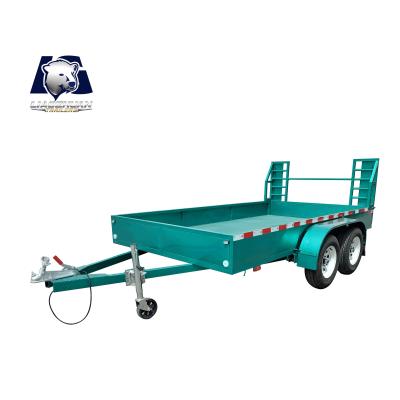 China Modular Double Axle Box Trailer Mid Axle Utility Cargo Trailer Green for sale