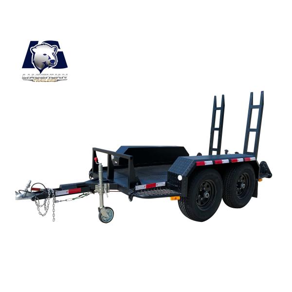 Quality Heavy Duty Tandem Trailer Black Road Roller Trailer 3000kg Load for sale