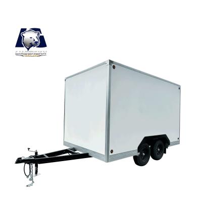 China Double Axis Food Mobile Trailer White Food Concession Trailer for sale