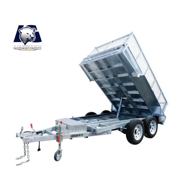 Quality 10x5 Tandem Axle Trailer Hydraulic Tipper Galvanized Box Trailer Corrosion Resistant for sale