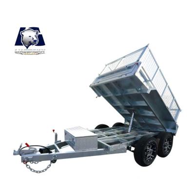 China Fully Welded Hydraulic Tipper Trailers 8x5 Galvanised Tipper Trailer Silver 3200kg ATM for sale