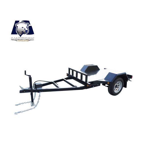 Quality Black Light-Duty Steel Flatbed Trailer with LED DOT Light for Portable Generators for sale