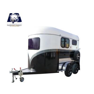 China 2 Horse Capacity Aluminum Steel Dual Axle Horse Trailer For Safe Equine Transport for sale