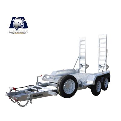 China 8x5 Double Axle Hot Dip Galvanized Excavator Trailer 3000kg ATM - Heavy Duty Flatbed with Torsion Axle and LED ADR Lights for sale
