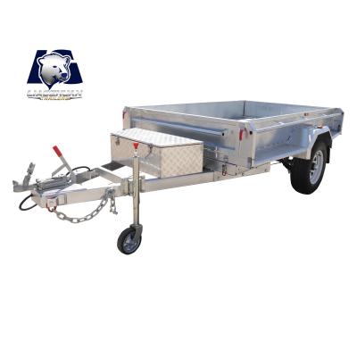 China 8x5 Hydraulic Tipper Trailer with Hot-Dip Galvanized Finish, 1800kg ATM, and Impact & Butterfly Brake for Heavy-Duty Hauling for sale