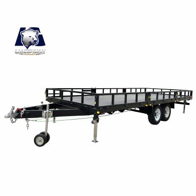 China 4500kg ATM Dual-Axis Flatbed Trailer with Electric Brakes – Heavy-Duty Hauling Trailer for sale