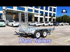 1 ton - 3 ton mini excavator trailers silver tandem axle plant trailer