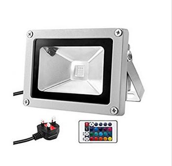 China Waterproof 10W Outdoor Flood Light Fixtures, 16 Colors Changing with 3 US-Plus&Remote for Garden, Hotel, Landscape for sale