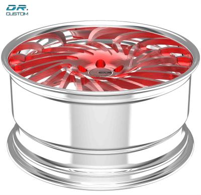 Cina I tre pezzi rosso spazzolato hanno forgiato le ruote ET45 ruote di Chrome di 3 pezzi in vendita