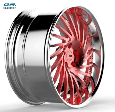 Cina I tre pezzi rosso spazzolato hanno forgiato le ruote ET45 ruote di Chrome di 3 pezzi in vendita
