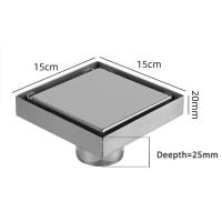 China Stainless Steel 6 Inch Odor Proof Floor Drain Core 150x150mm Anti Spill for sale
