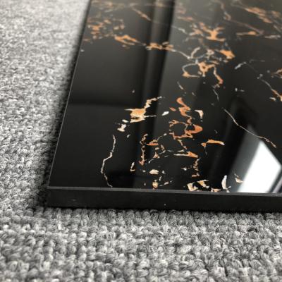 Cina Chic marmo nero e oro pavimento bagno piastrelle in ceramica per pavimento parete giubbotti piastrelle specchio pakistan in vendita