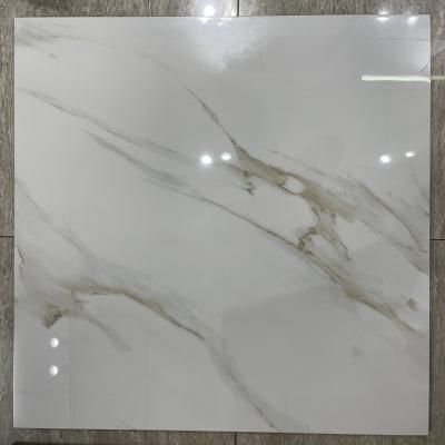 Cina Porcellanato a corpo intero resistente agli acidi lucidato con piastrelle 60x60 in marmo d'oro di Calacatta in vendita