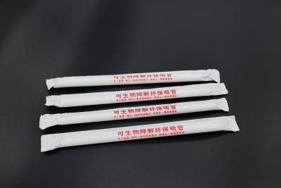 Cina Cannuccia biodegradabile monouso in PLA compostabile frullato confezionato singolarmente trasparente in vendita